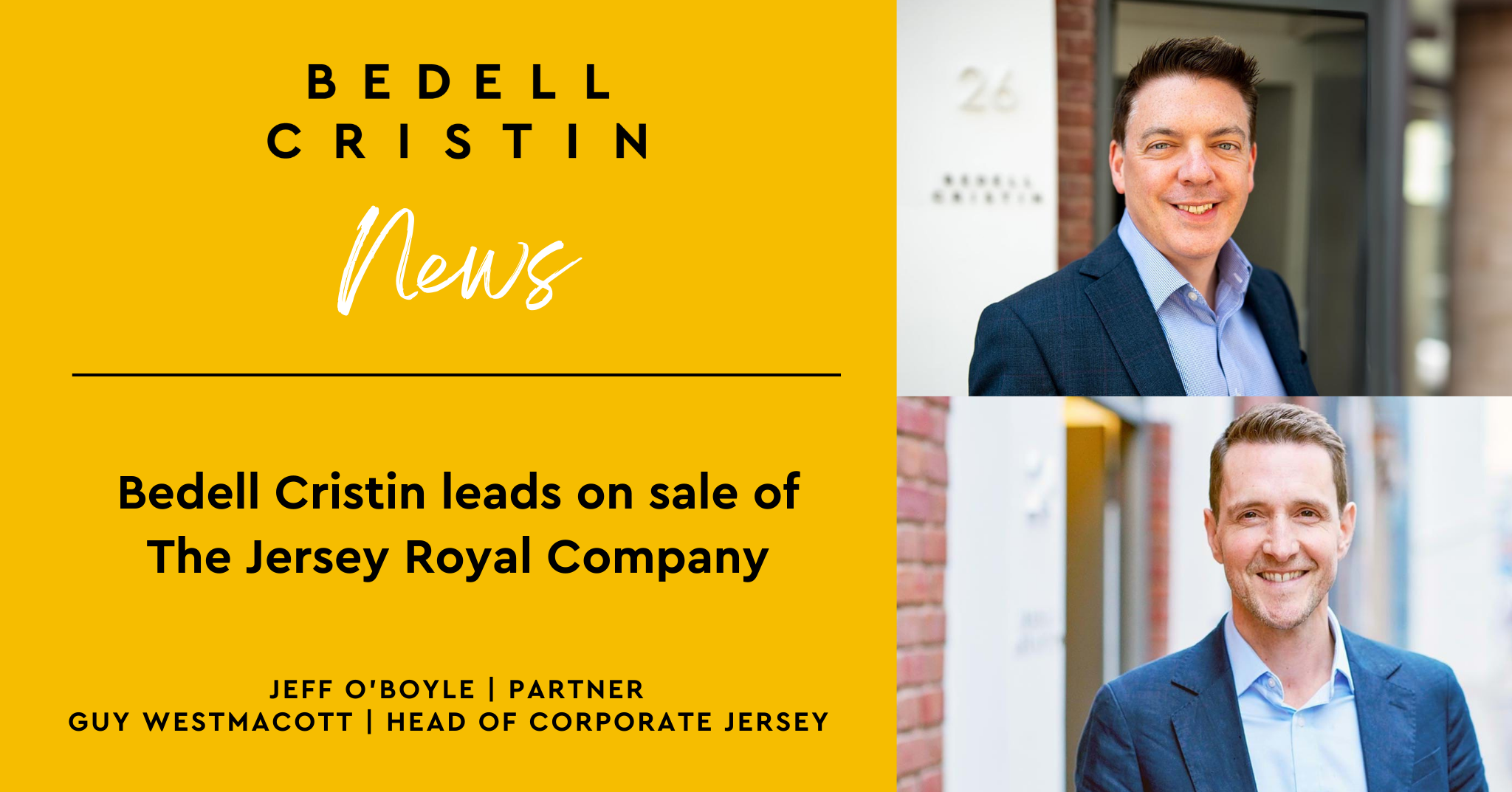 Bedell Cristin leads on sale of The Jersey Royal Company | Bedell Cristin